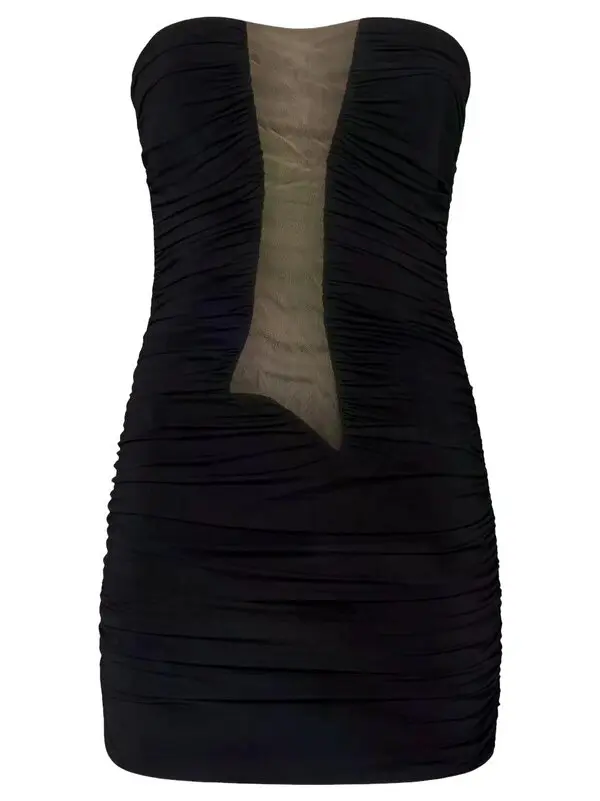 NENSI DOJAKA Draped Mesh-insert Mini Dress - Black