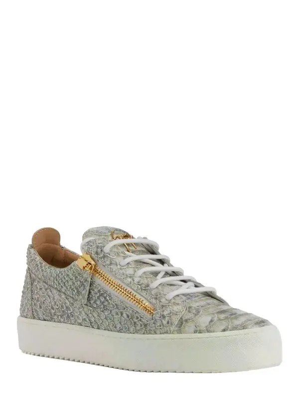 GIUSEPPE ZANOTTI Frankie Snakeskin-effect Sneakers - Grey