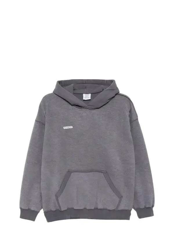 Vetements Logo-embroidered Hoodie - Grey