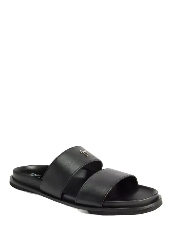GIUSEPPE ZANOTTI Urbaner Double-strap Leather Sandals - Black