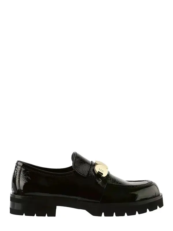 HOGL Alison Logo-plaque Patent Loafers - Black