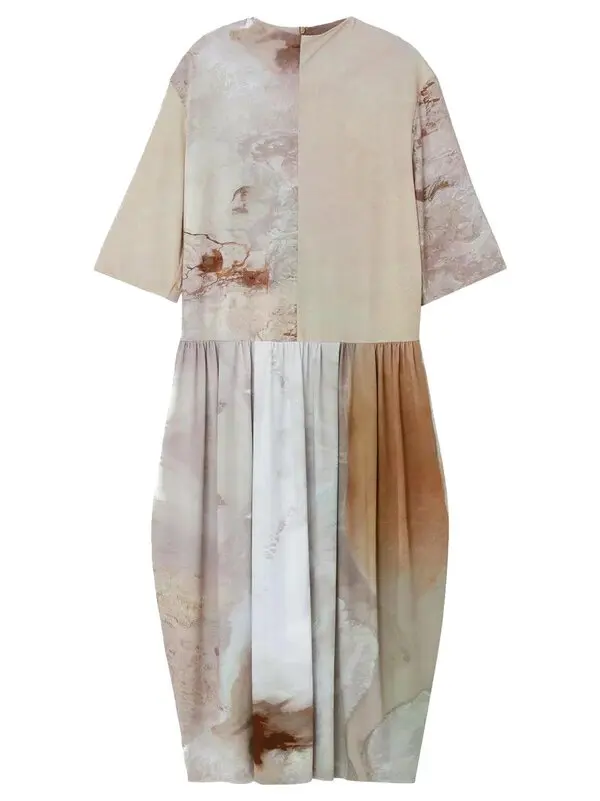 LOW CLASSIC Abstract-print Maxi Dress - Neutrals