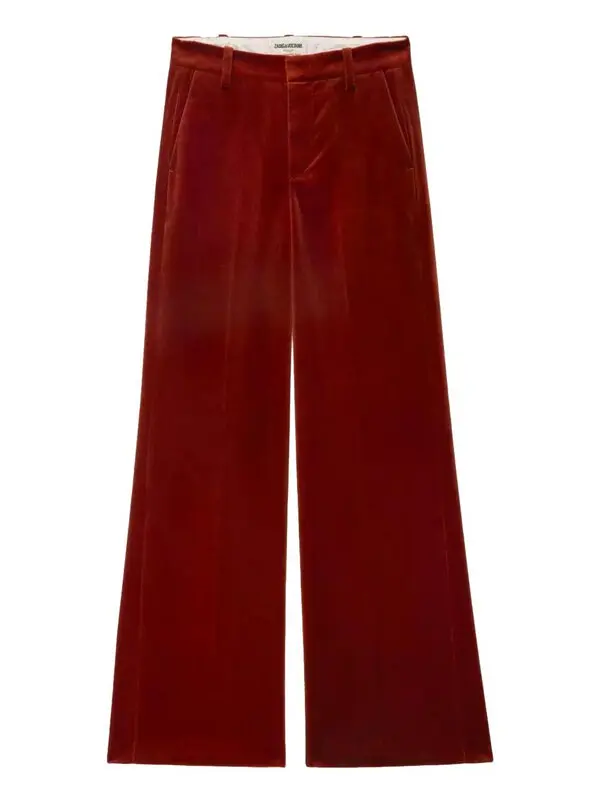 Zadig&Voltaire Wide-leg Velvet Trousers - Red