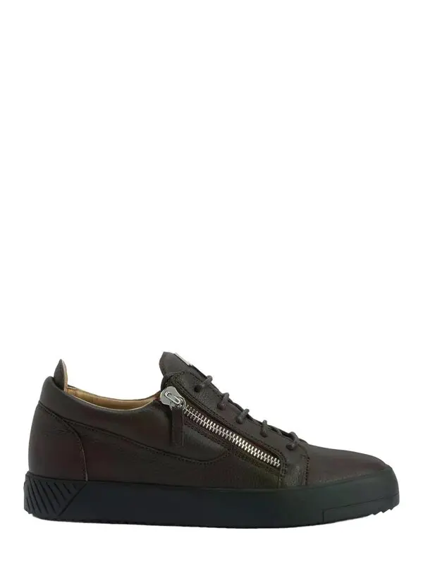 GIUSEPPE ZANOTTI Frankie Zip-detail Leather Sneakers - Brown