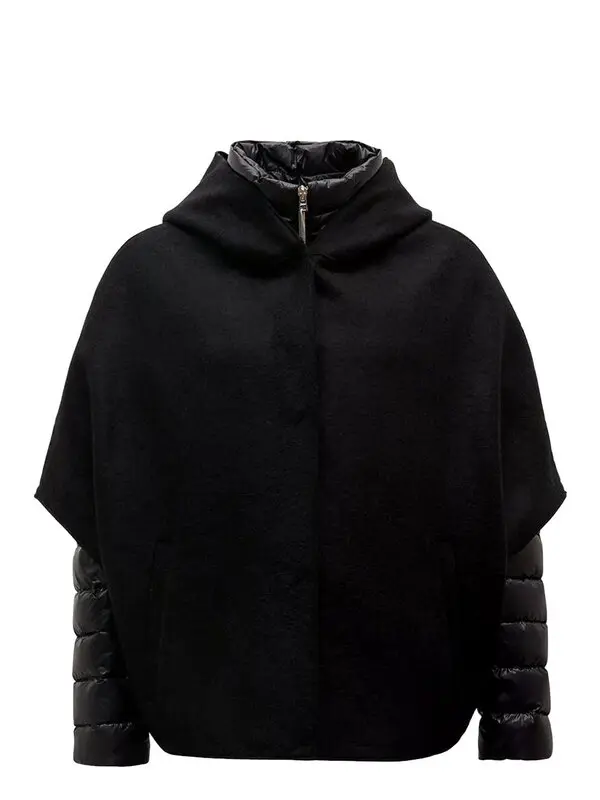 Herno Quilted Coat With Hood - Black