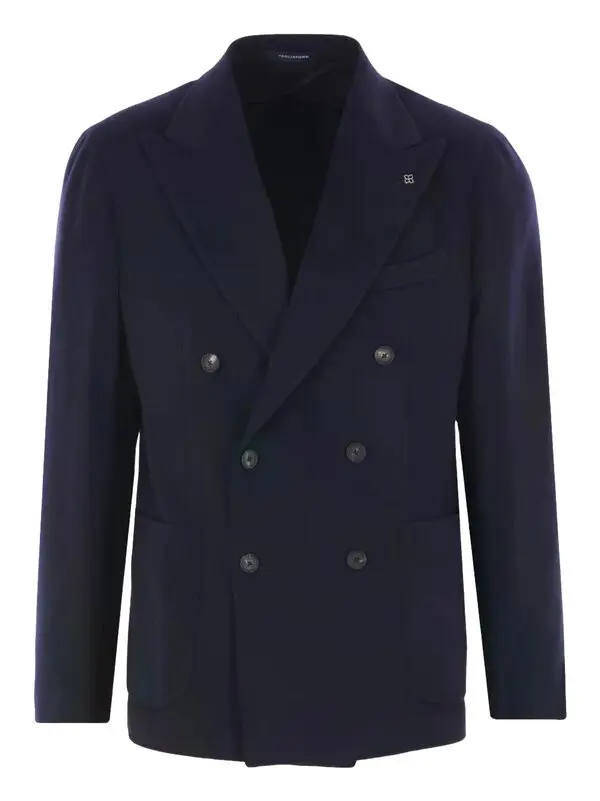 Tagliatore Peak-lapel Double-breasted Blazer - Blue