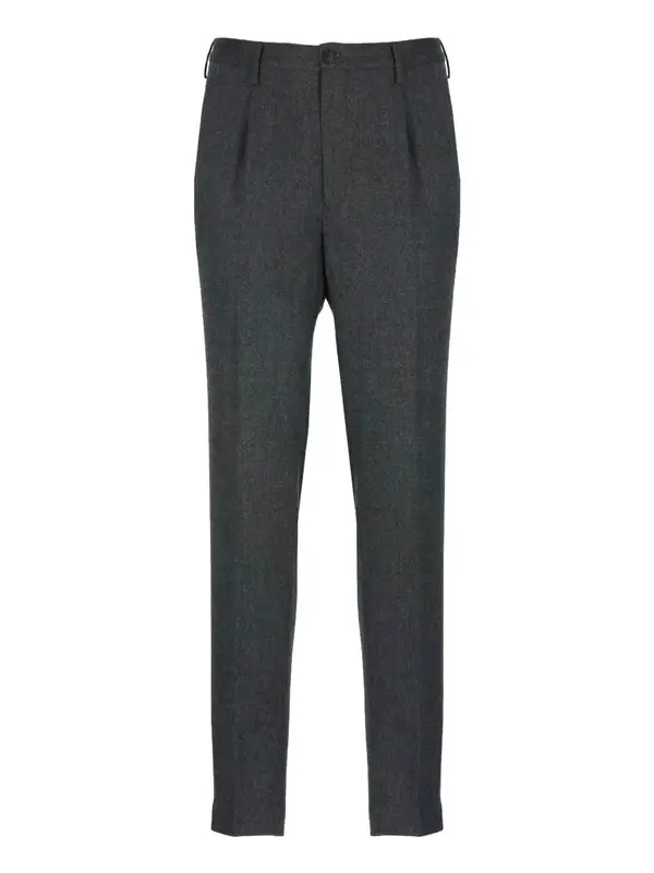 Incotex Pleated Virgin-wool Trousers - Grey