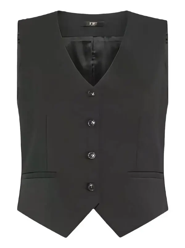 Seventy V-neck Buttoned Waistcoat - Black