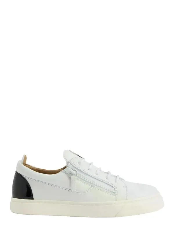 GIUSEPPE ZANOTTI Frankie Zip-detail Leather Trainers - White