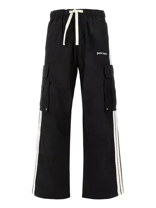 Palm Angels Side-stripe Cargo Track Pants - Black