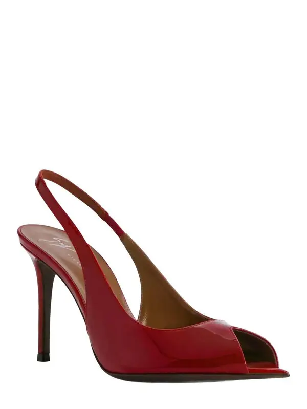 GIUSEPPE ZANOTTI 90mm Intriigo Peep-toe Slingback Sandals - Red