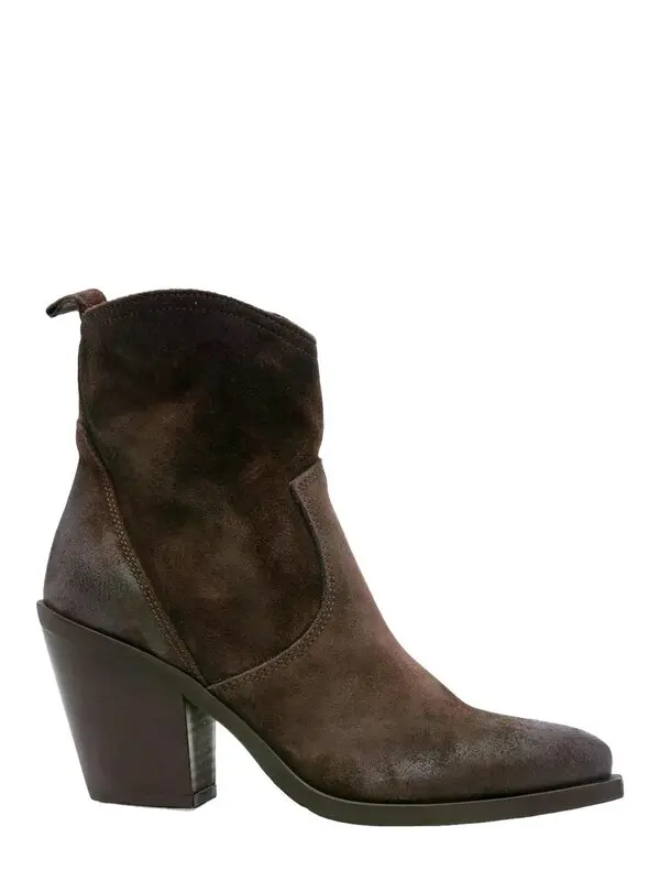 METISSE 85mm Pointed-toe Block-heel Boots - Brown