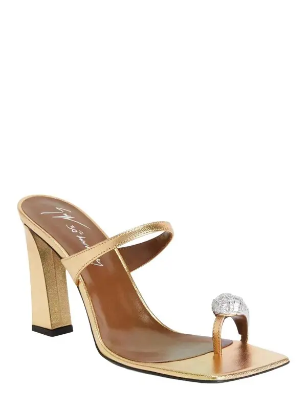 GIUSEPPE ZANOTTI 90mm Icon Ring Rhinestone-embellished Sandals - Gold