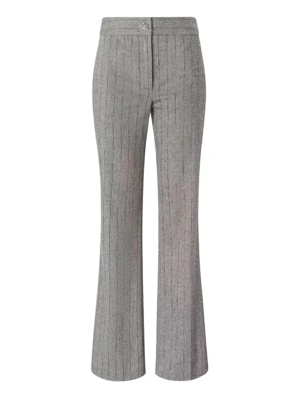 GENNY Stripe-pattern Trousers - Grey