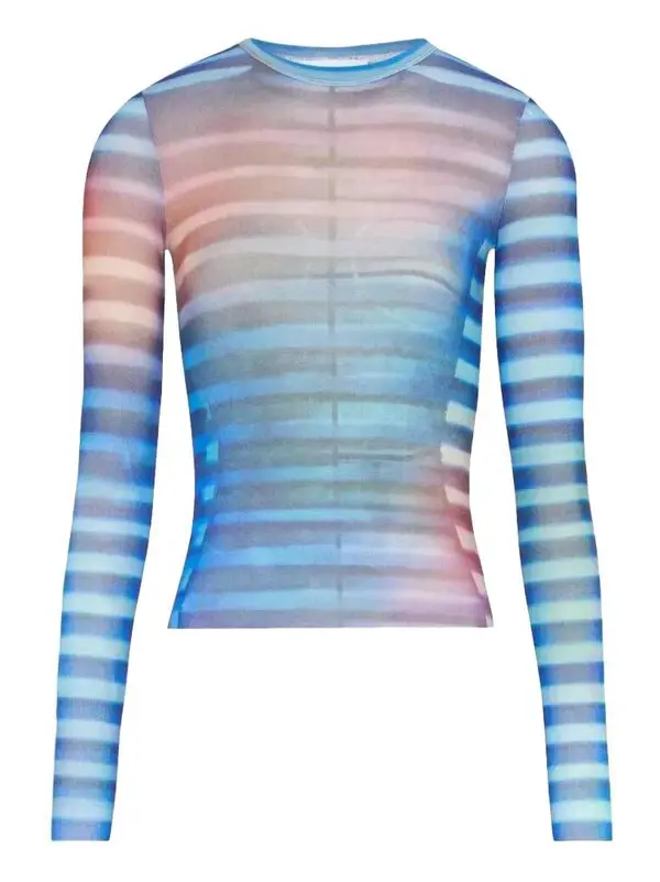 JEAN PAUL GAULTIER Striped Long Sleeve Top - Blue