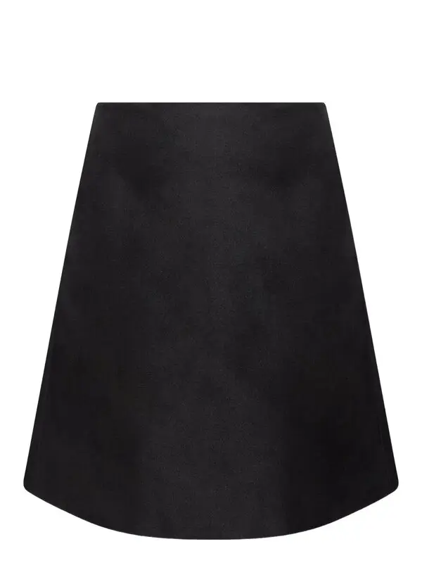 Alexander McQueen Satin A-line Skirt - Black