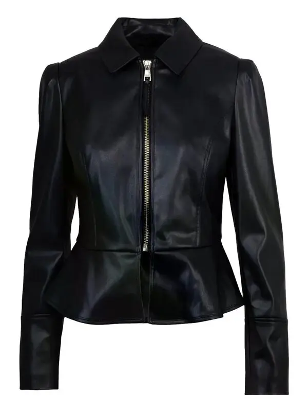 Liu Jo Peplum Zip-front Jacket - Black