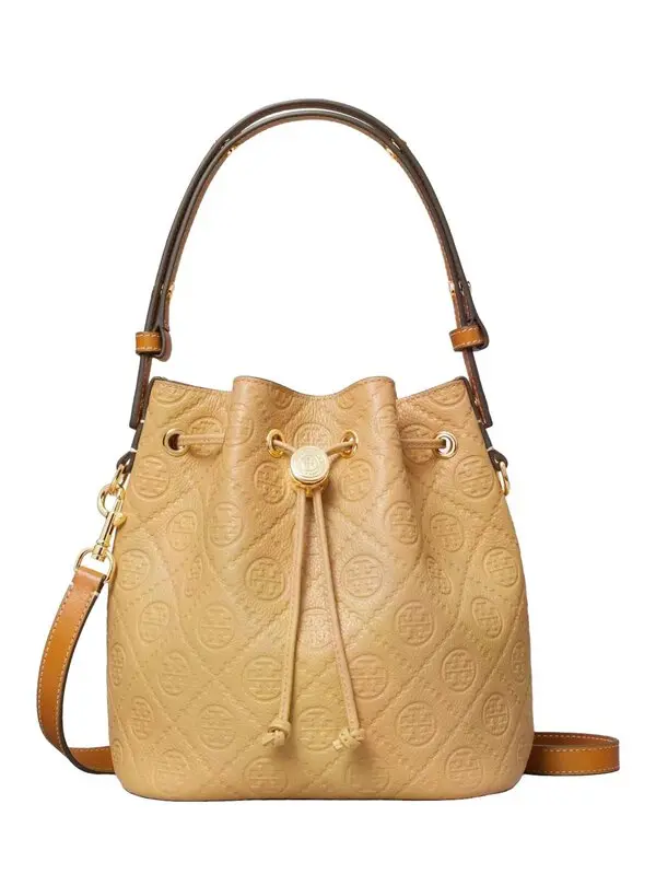 Tory Burch T Monogram Bucket Bag - Neutrals