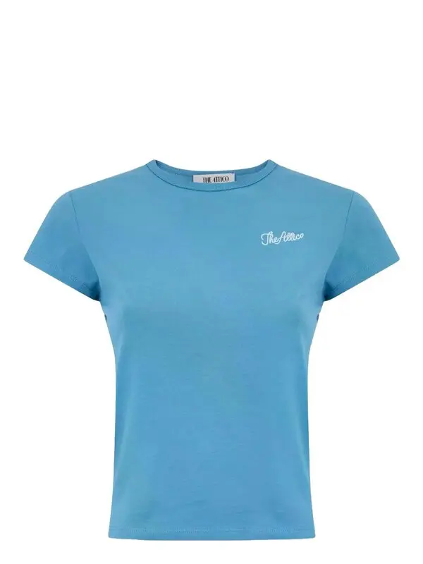 Attico Logo-embroidered T-shirt - Blue