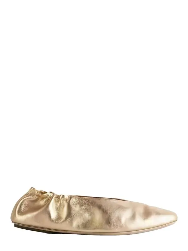 Marsèll Strascico Leather Ballet Flats With Elastic Trim - Gold