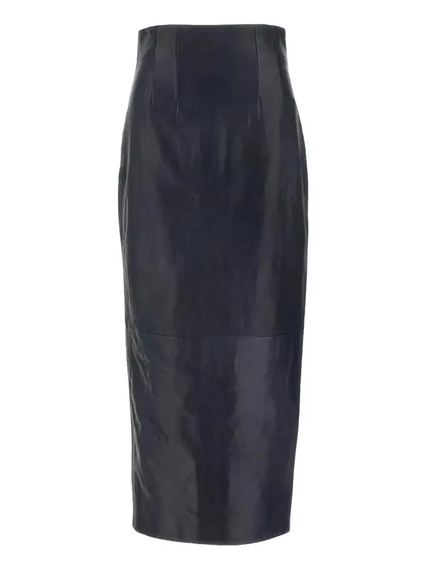 Khaite Pencil Leather Skirt - Blue