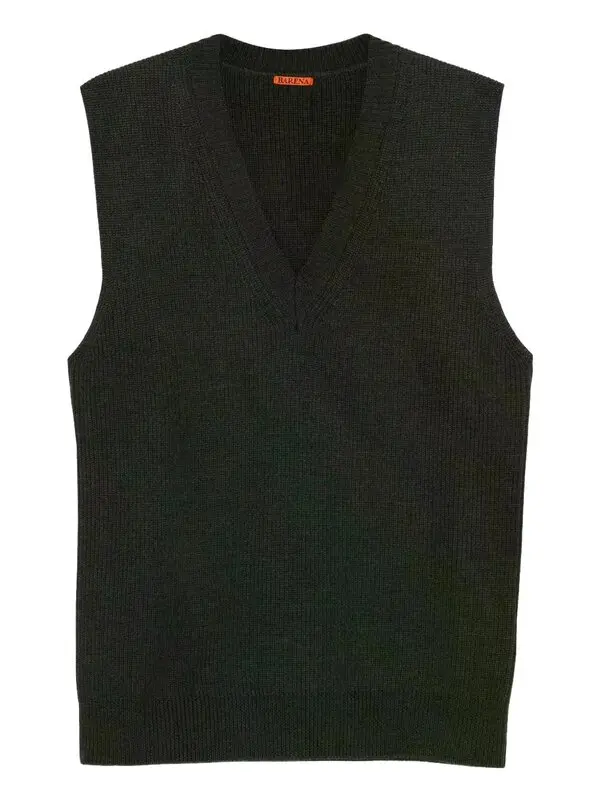 Barena Venezia V-neck Knit Vest - Green