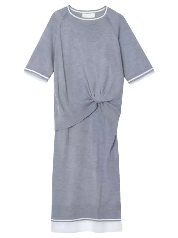 3.1 Phillip Lim Knot-detail Merino Midi Dress - Grey