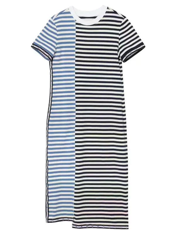 3.1 Phillip Lim Striped Panelled Midi Dress - Black