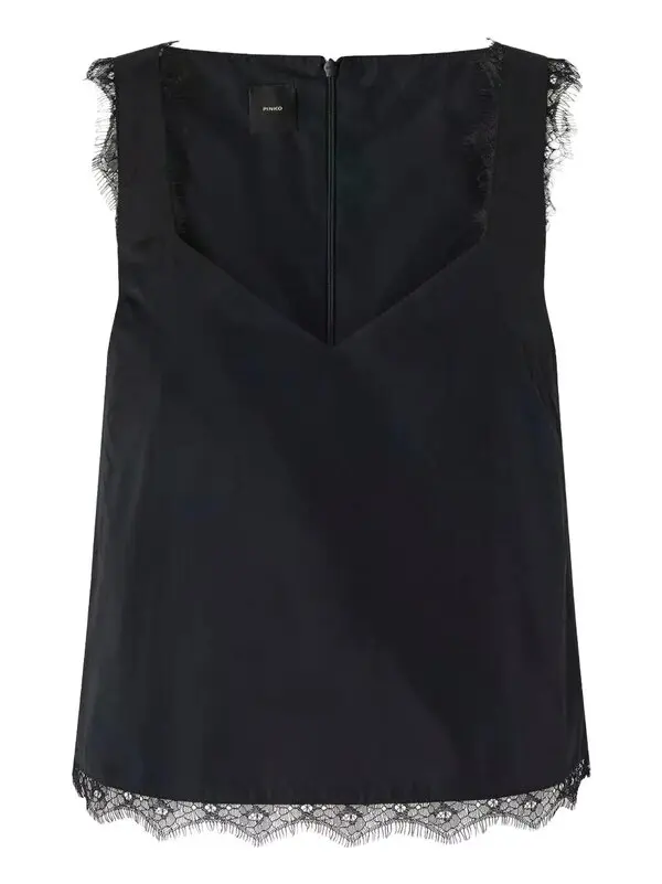 Pinko Lace-trimmed Top - Black