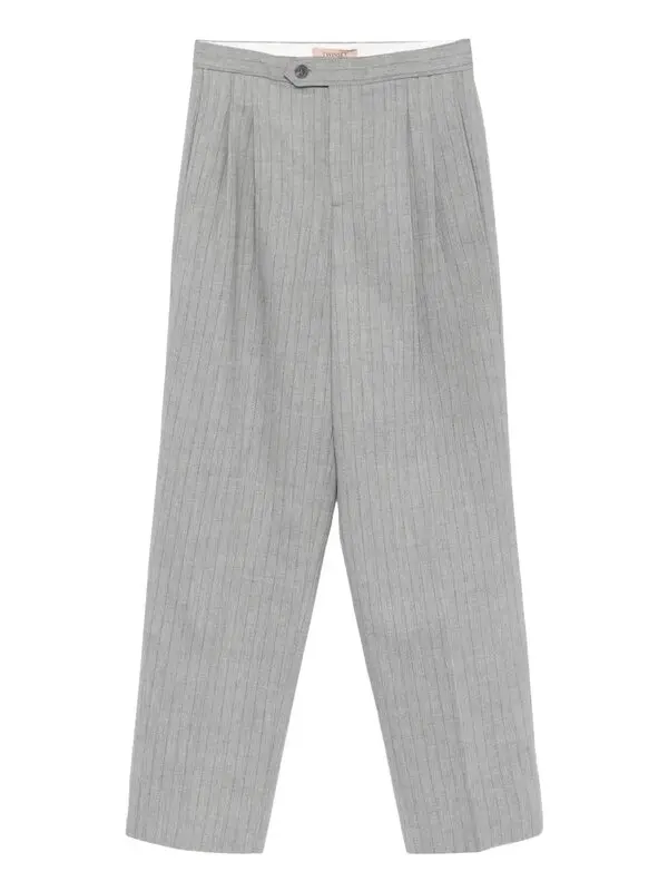 TWINSET Pinstriped Pleated Trousers - Grey