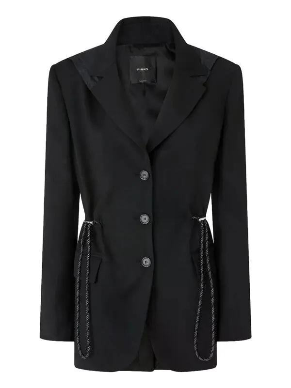 Pinko Buttoned-up Drawstring Blazer - Black