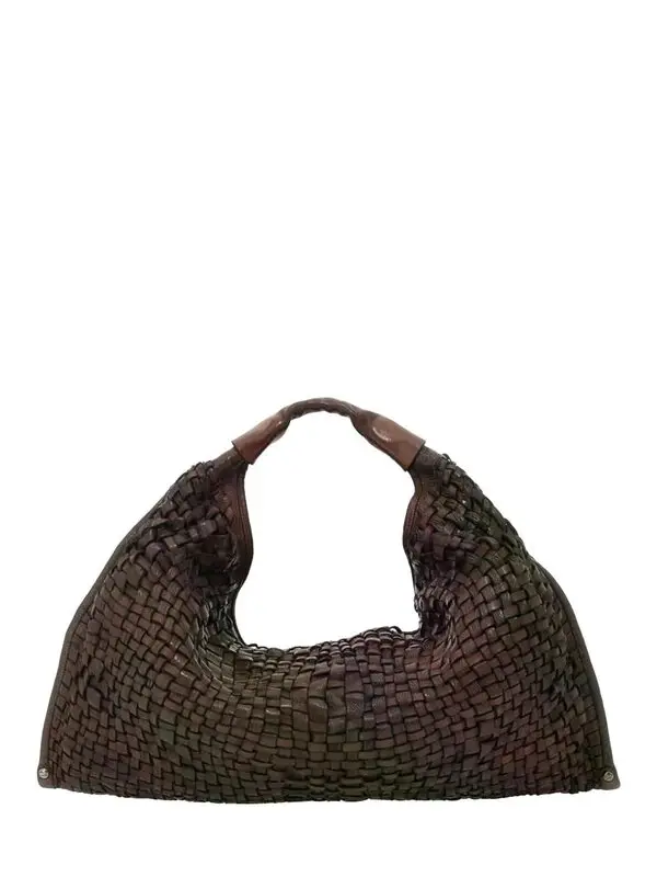 CAMPOMAGGI Woven Leather Shoulder Bag - Brown