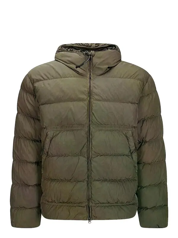 C.P. COMPANY Hooded Quilted Jacket - Green