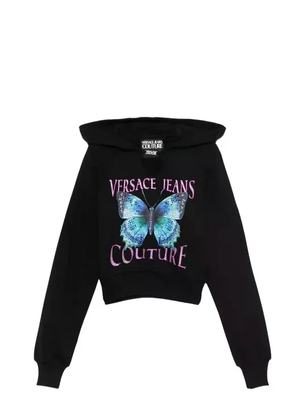 Versace Butterfly-print Hoodie - Black