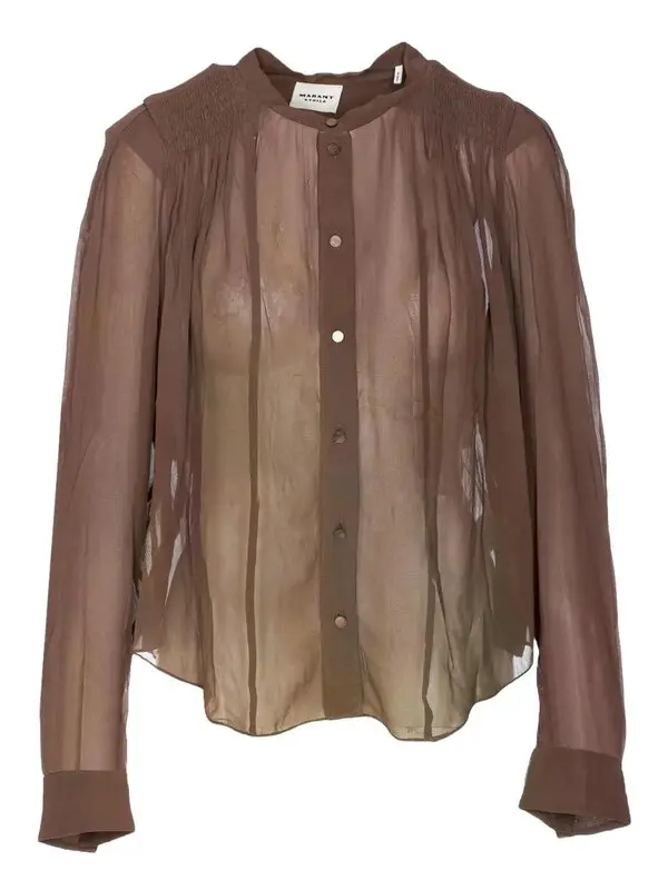 MARANT ETOILE Button-front Sheer Shirt - Brown