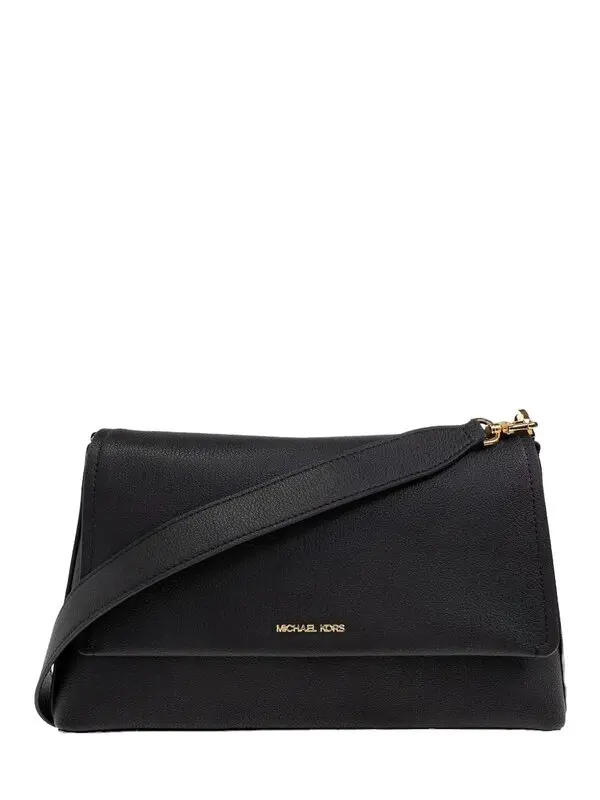 Michael Kors Flap-detail Leather Shoulder Bag - Black