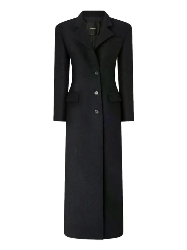 Pinko Structured Wool Coat - Black
