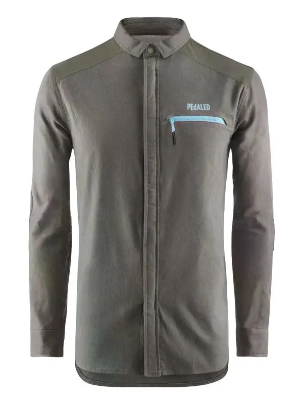 PEDALED Panelled Long-sleeve Shirt - Grey