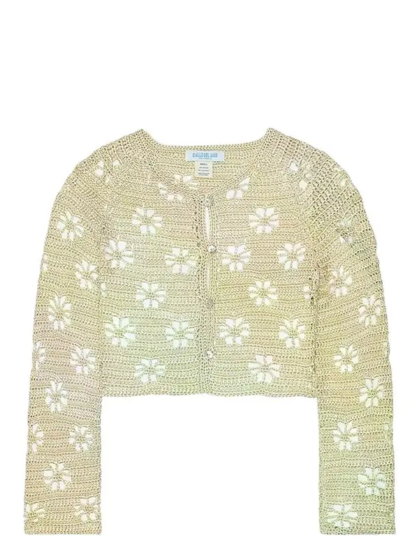 Calle Del Mar Floral Crochet Cardigan - Neutrals