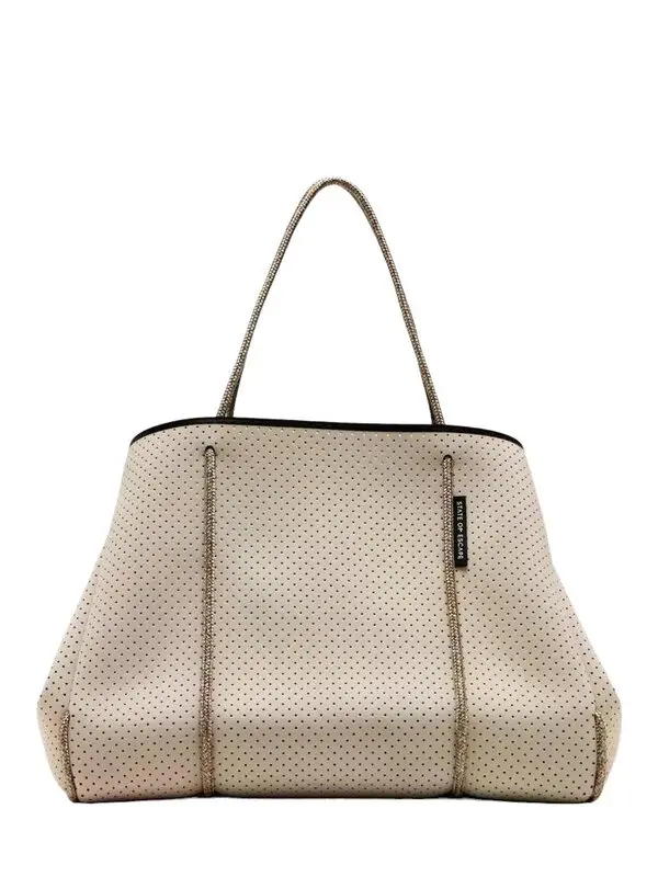 STATE OF ESCAPE Perforated Tote Bag With Rope Handles - Neutrals
