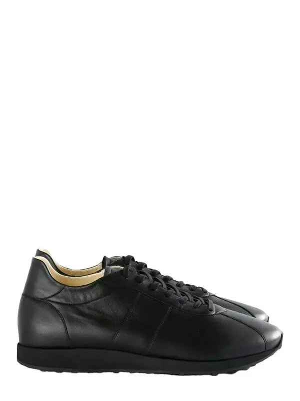 THE ROW Leather Lace-up Sneakers - Black