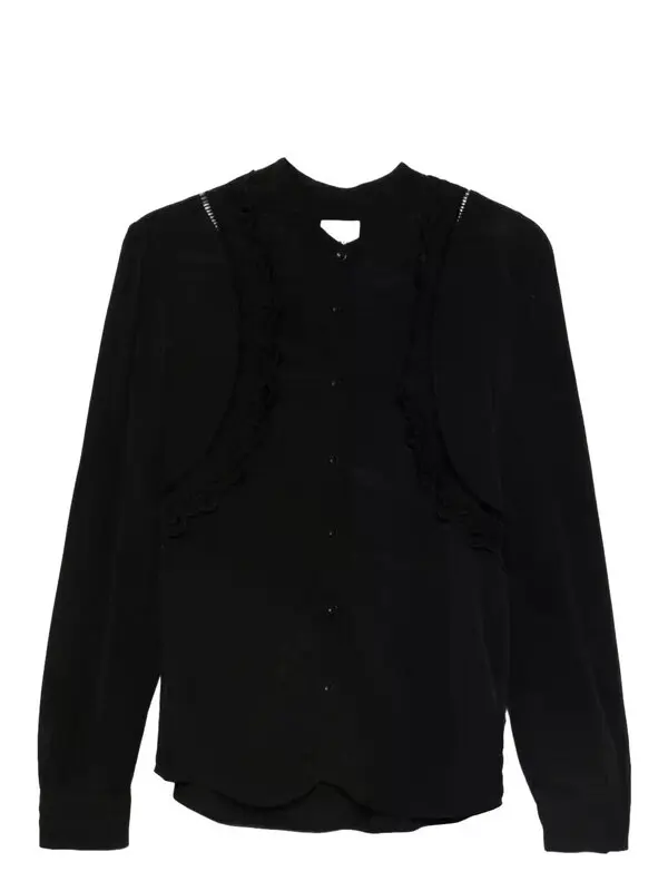Isabel Marant Lace-insert Long-sleeve Blouse - Black