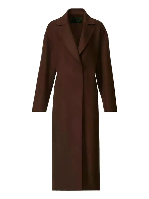 Fabiana Filippi Wool Midi Coat With Drawstring Detail - Brown