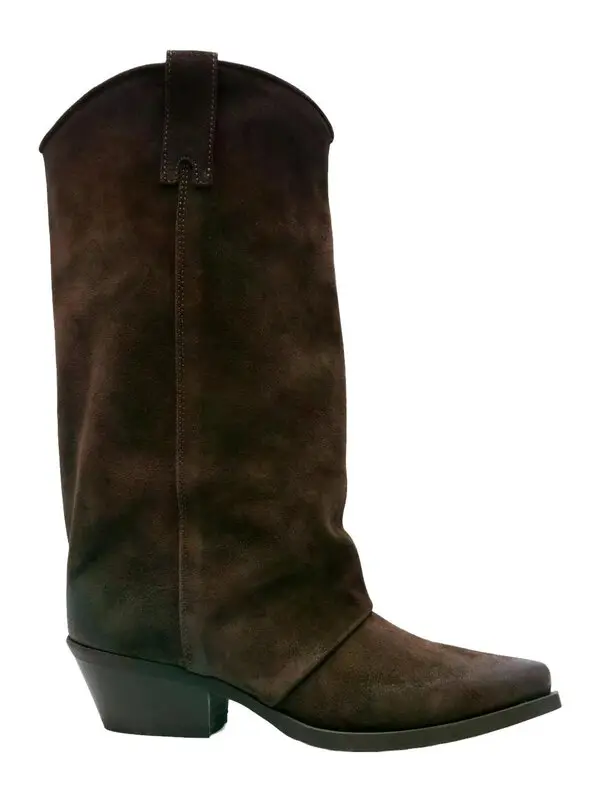 METISSE 50mm Pointed-toe Suede Cowboy Boots - Brown
