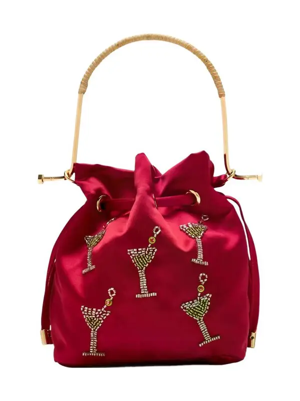 WAIWAI RIO Beaded Embellished Clutch - Red
