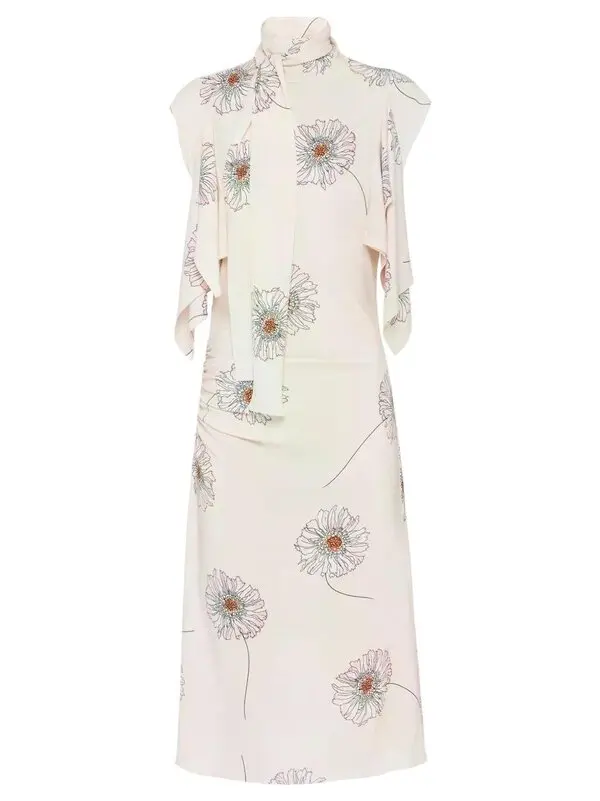 Prada Printed Midi Dress - Neutrals