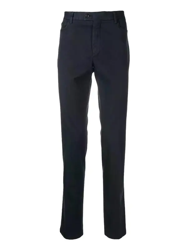 BILLIONAIRE Classic Straight-leg Cotton Trousers - Blue