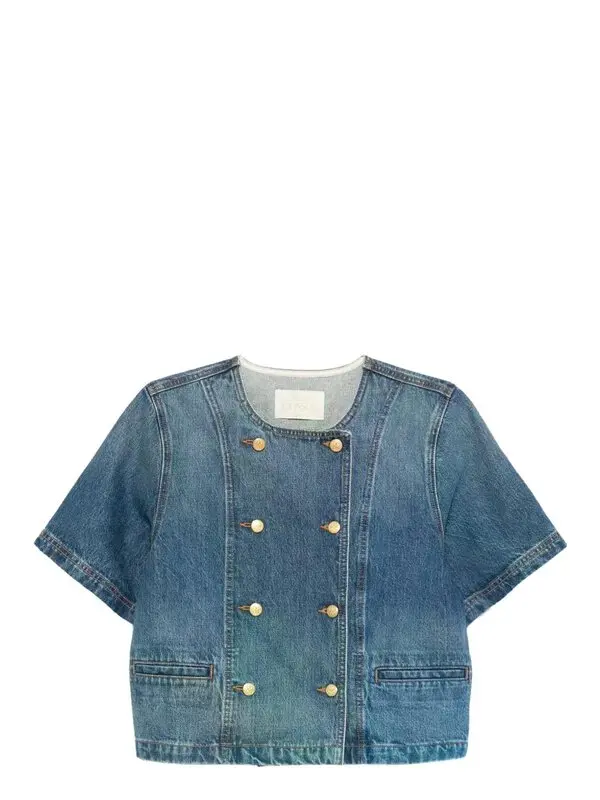 Ulla Johnson Double-breasted Jacket With Short Sleeves - Blue