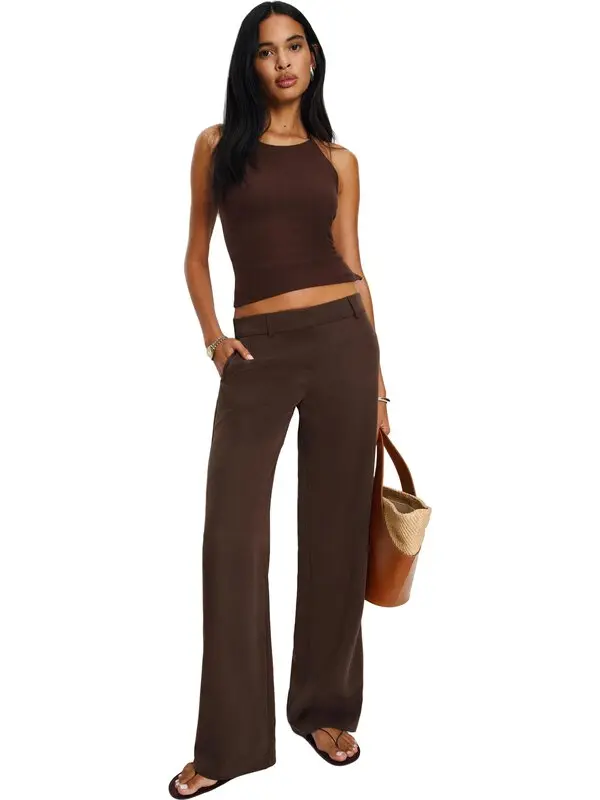 REFORMATION Gisele Low Rise Pant - Brown