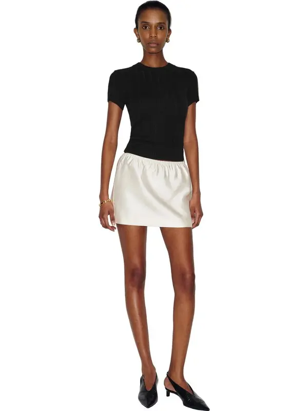 REFORMATION Darcy Cashmere T-shirt - Black